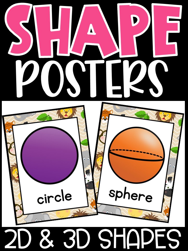Shape Posters | Safari 3 Classroom Decor