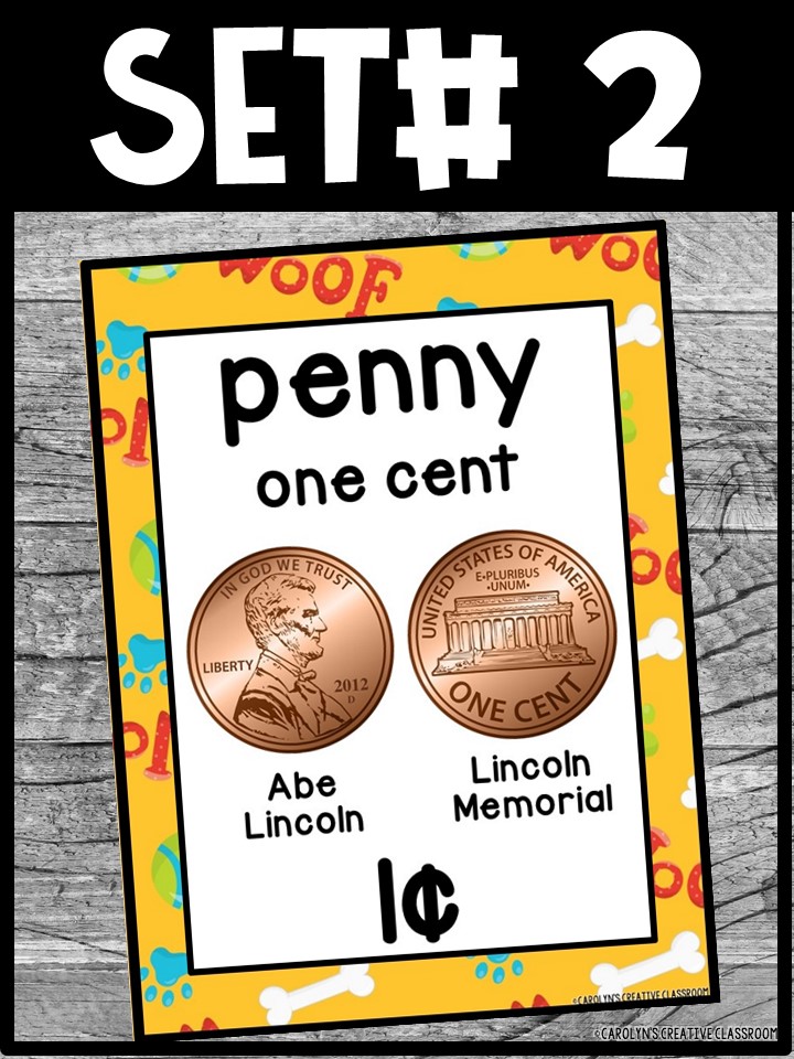 US Money Posters – Coin and Dollar Posters | Dog 2 Classroom Decor