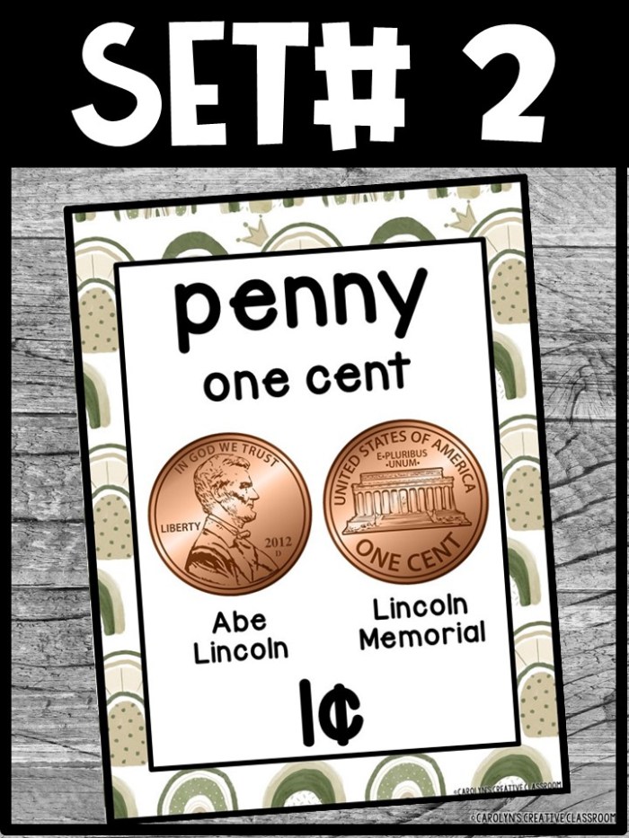 US Money Posters – Coin and Dollar Posters | Boho Rainbow 1 Classroom Decor