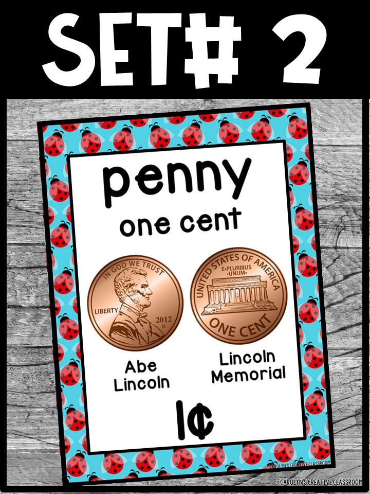 US Money Posters – Coin and Dollar Posters | Ladybug 1 Classroom Decor