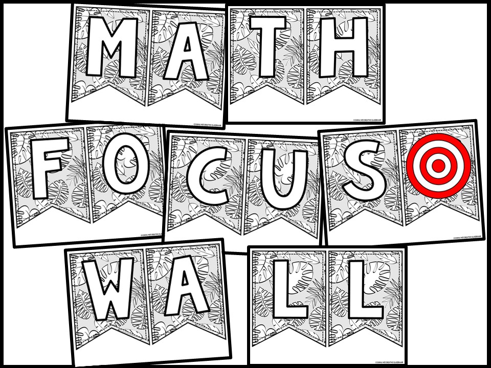 Tropical Leaves 2 Math Focus Wall and Banner