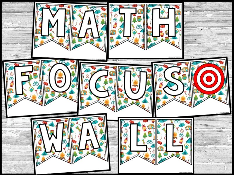 Camping Math Focus Wall and Banner