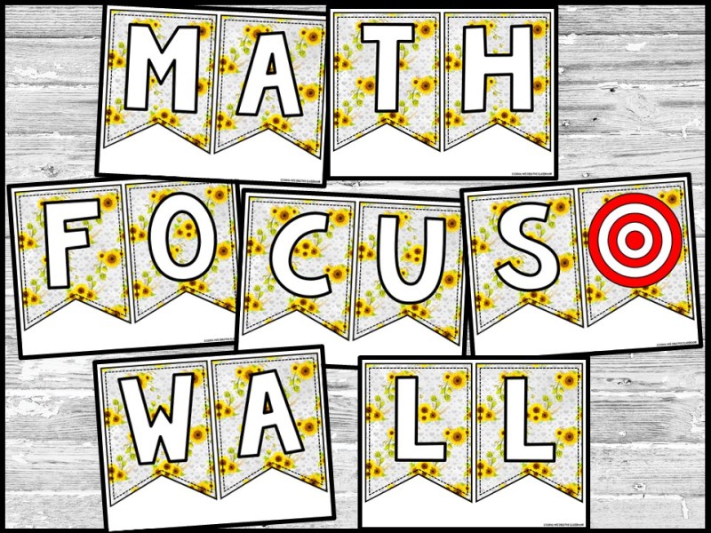 Sunflower 1 Math Focus Wall and Banner