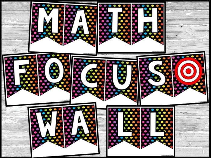 Rainbow 4 Math Focus Wall and Banner