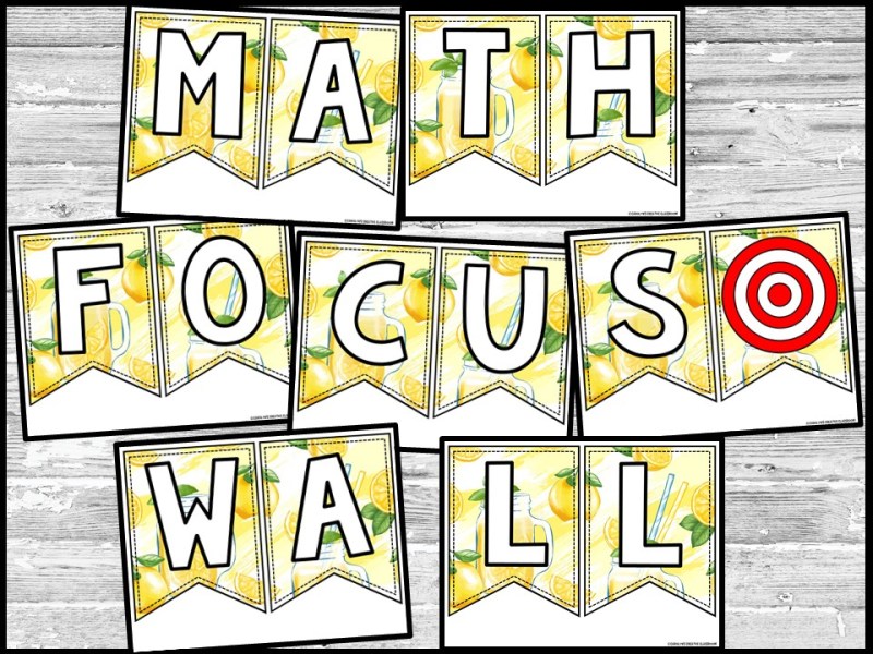 Lemon 3 Math Focus Wall and Banner