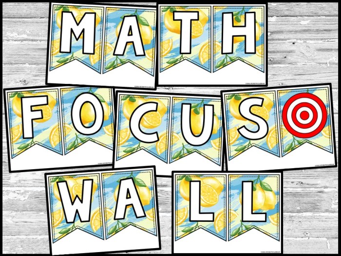 Lemon 4 Math Focus Wall and Banner