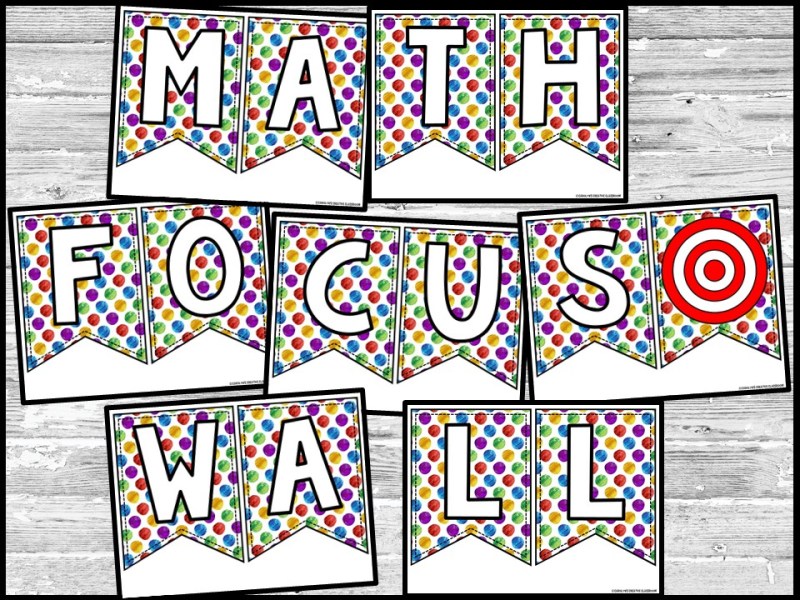 Bright Dots Math Focus Wall and Banner