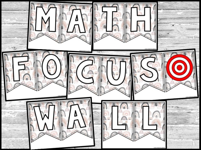 Boho Rainbow 3 Math Focus Wall and Banner
