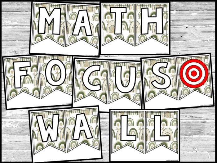 Boho Rainbow 1 Math Focus Wall and Banner