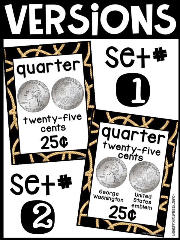 US Money Posters – Coin and Dollar Posters | Cowboy 4 Classroom Decor ...