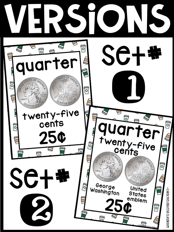 US Money Posters – Coin and Dollar Posters | Coffee Classroom Decor