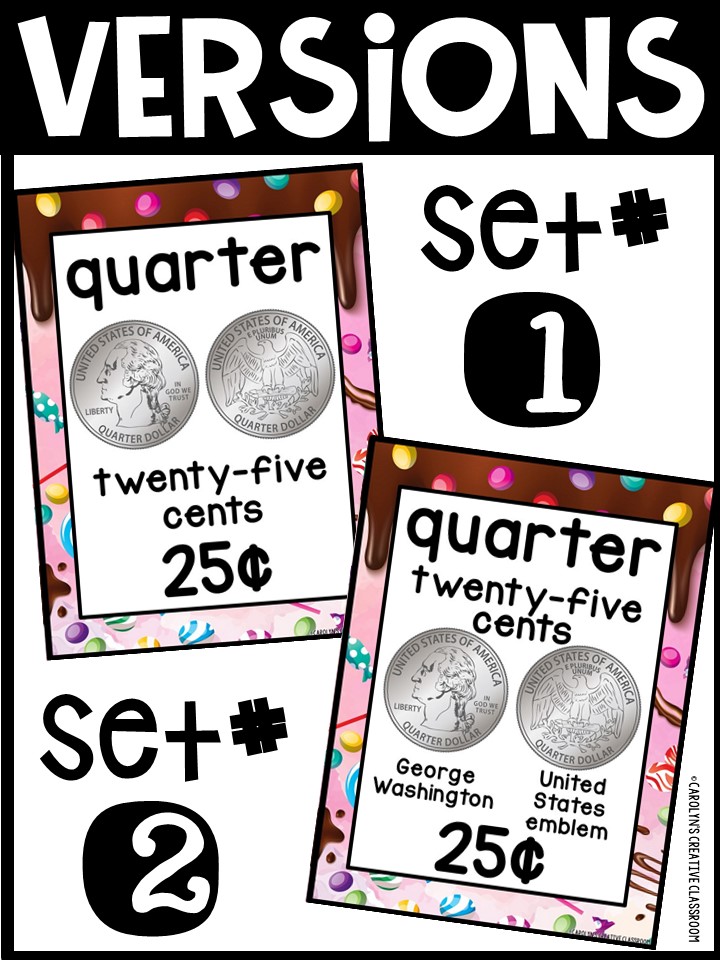 US Money Posters – Coin and Dollar Posters | Candyland 1 Classroom Decor
