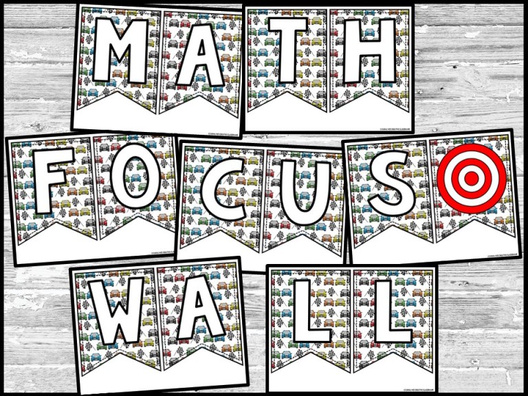 Racing Math Focus Wall and Banner