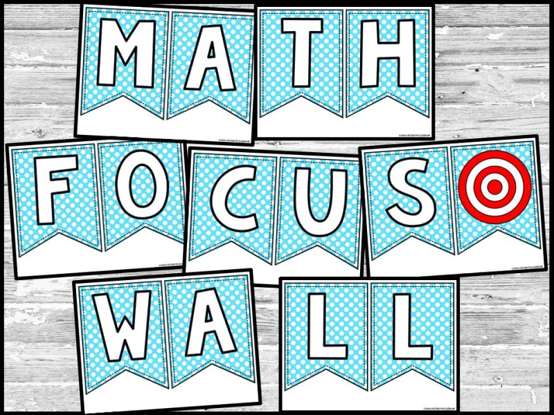 Polka Dot Teal Math Focus Wall and Banner – Carolyn's Creative Classroom