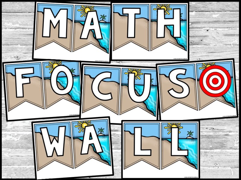 Beach Math Focus Wall and Banner