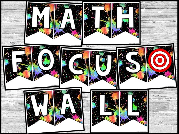 Neon and Black Math Focus Wall and Banner