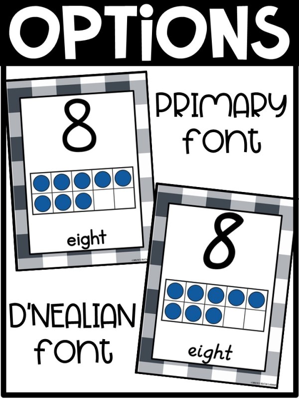 Number Posters | Plaid Navy Classroom Decor – Carolyn's Creative Classroom