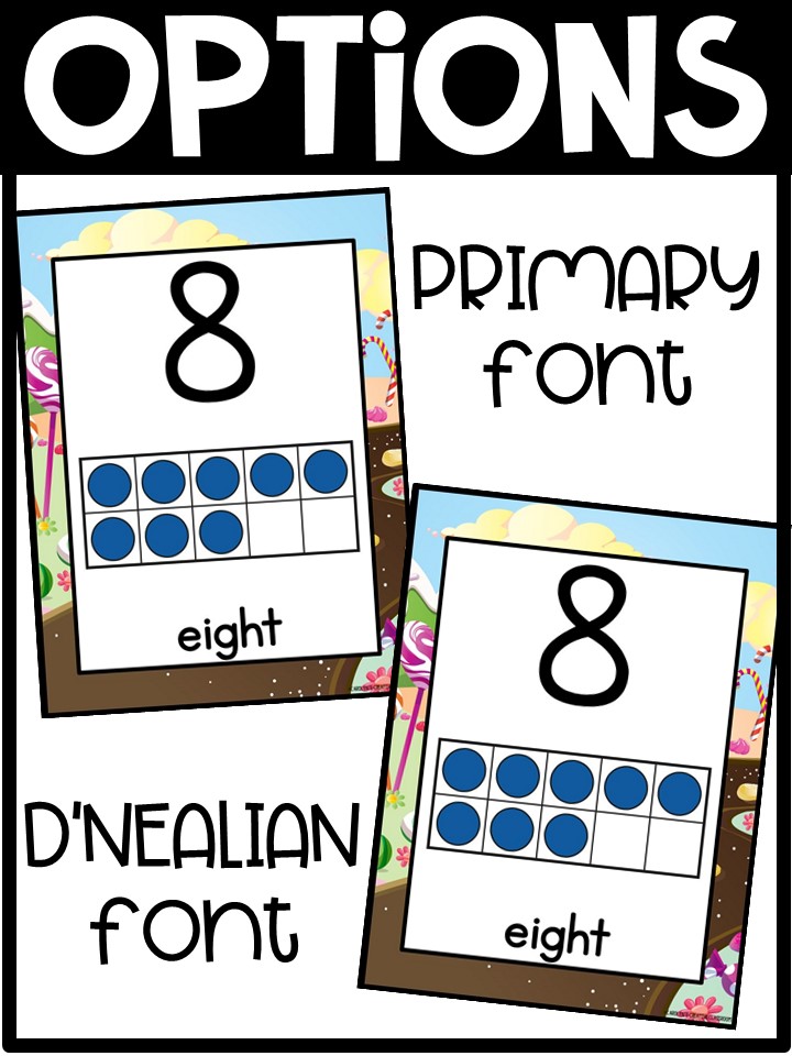 Number Posters | Candyland 3 Classroom Decor