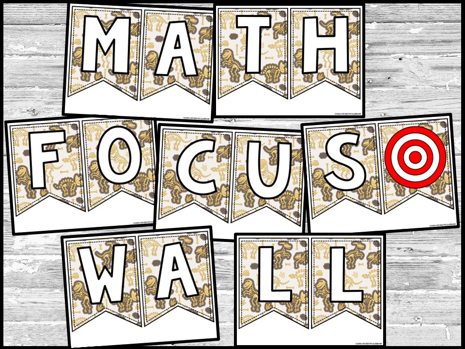 Dinosaur 2 Math Focus Wall and Banner