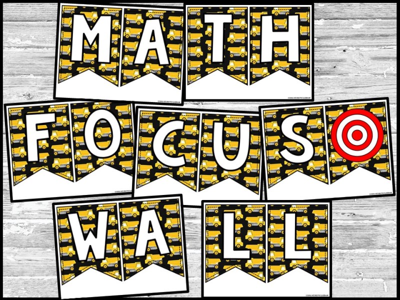 Construction 3 Math Focus Wall and Banner