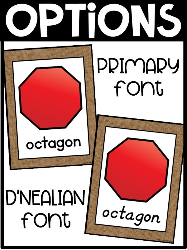Shape Posters | Burlap Classroom Decor