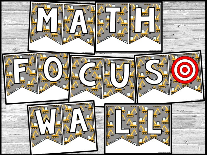 Construction 5 Math Focus Wall and Banner