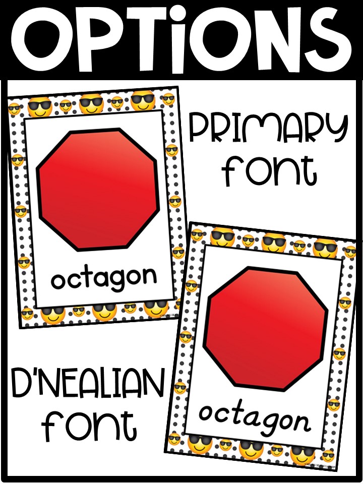 Shape Posters | Emoji 2 Classroom Decor