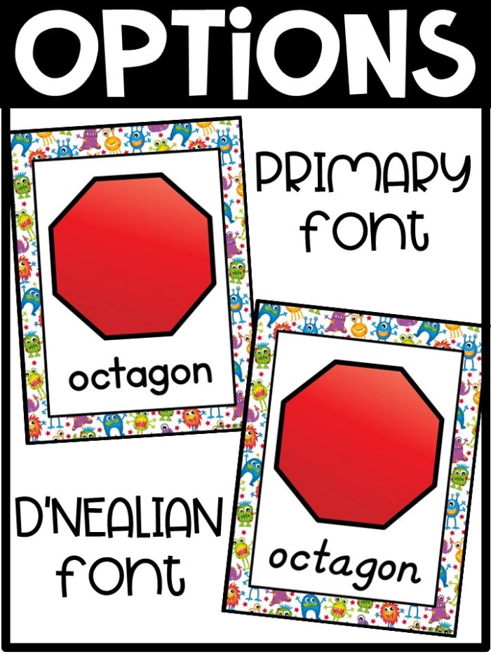 Shape Posters | Monster 2 Classroom Decor