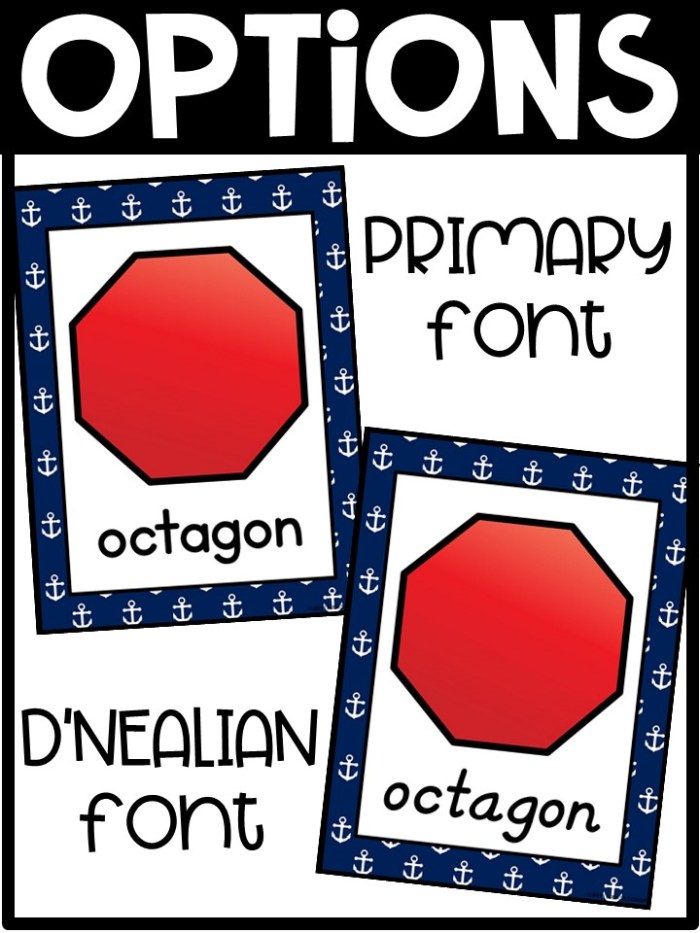 Shape Posters | Nautical 3 Classroom Decor