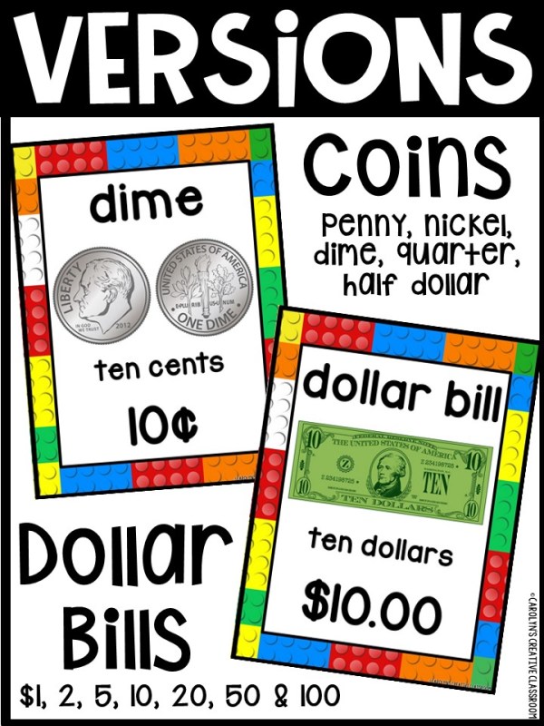 US Money Posters – Coin and Dollar Posters | Blocks Classroom Decor
