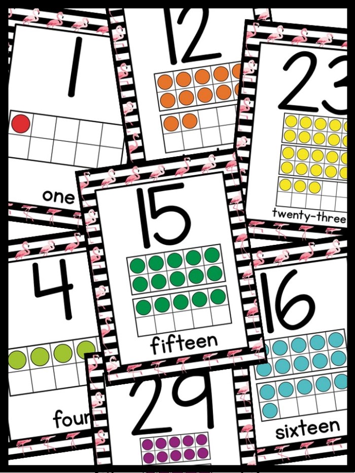 Number Posters | Tropical Flamingo 2 Classroom Decor