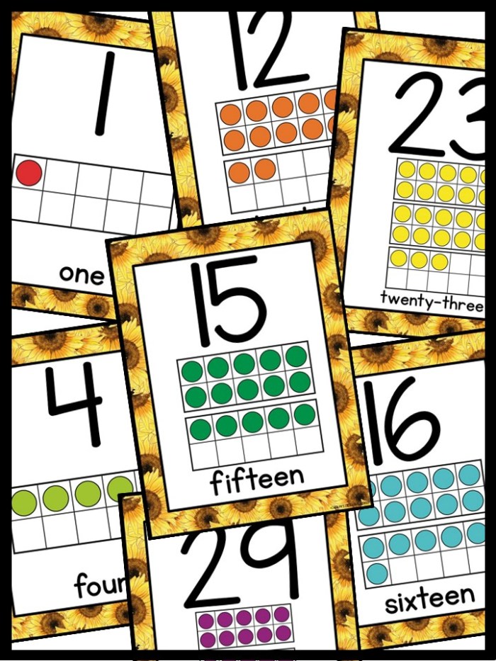 Number Posters | Sunflower 2 Classroom Decor