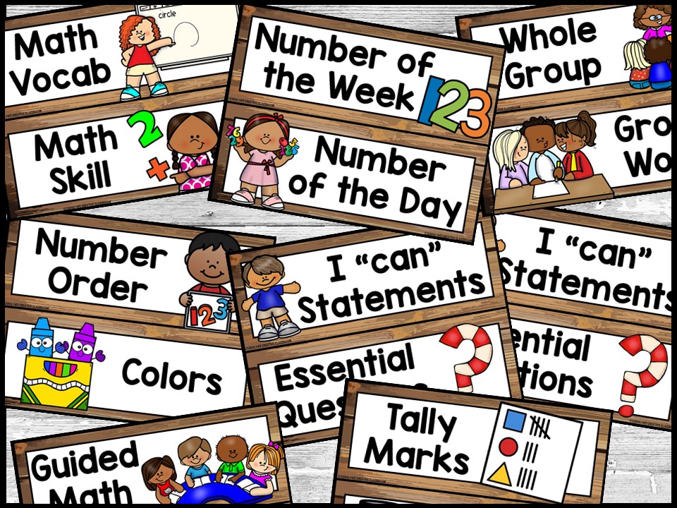 Farm Wood Math Focus Wall and Banner
