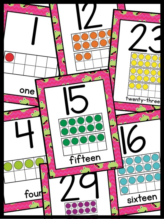 Number Posters | Frog 6 Classroom Decor