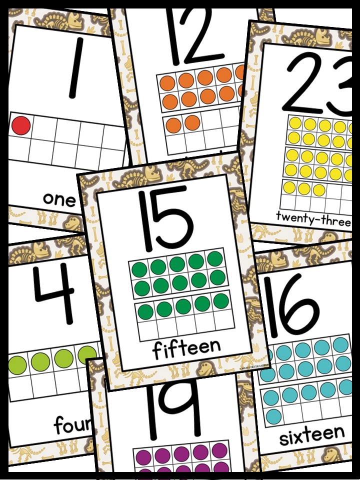 Number Posters | Dinosaur 2 Classroom Decor