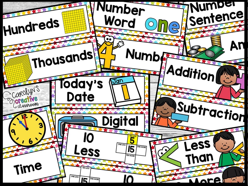 Stars Math Focus Wall and Banner