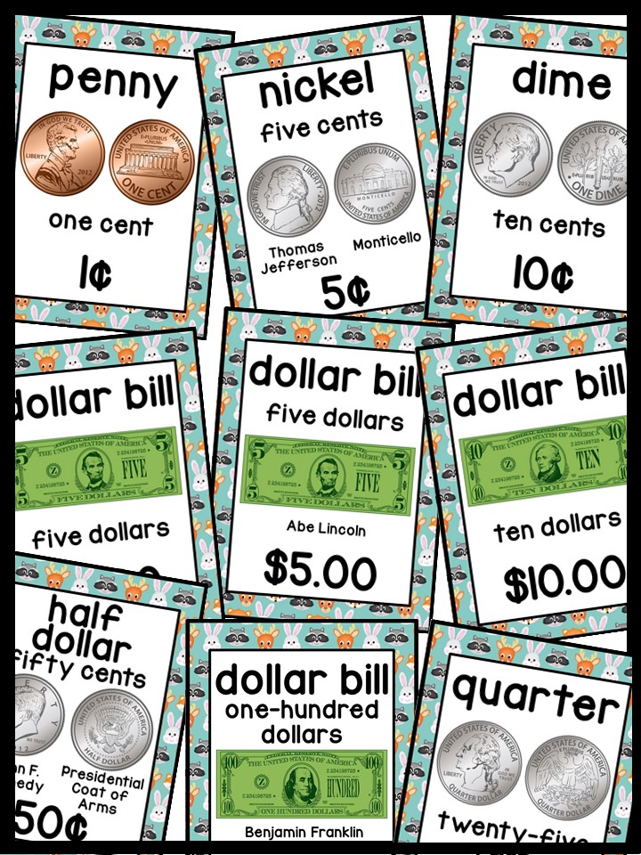 US Money Posters – Coin and Dollar Posters | Woodland Animals 1 ...