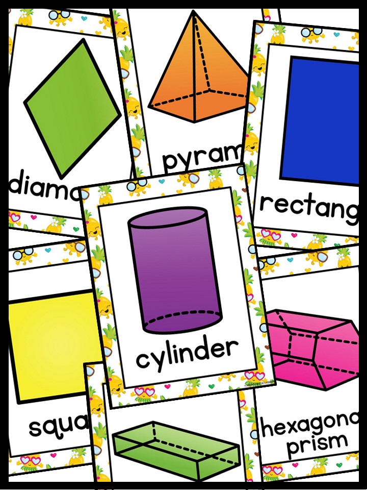 Shape Posters | Pineapple 1 Classroom Decor