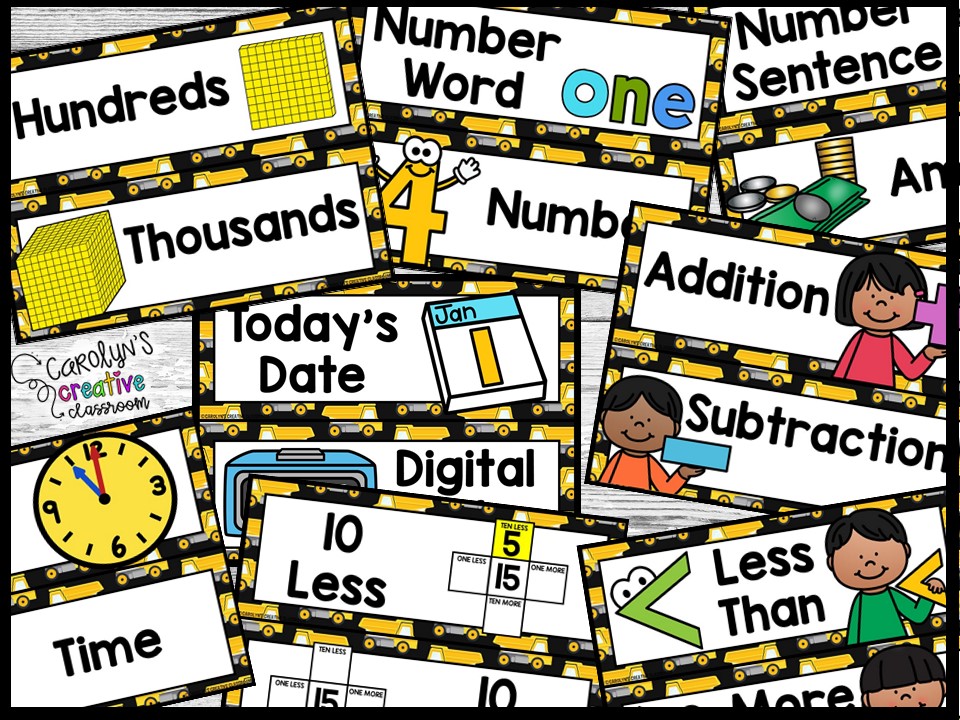 Construction 3 Math Focus Wall and Banner