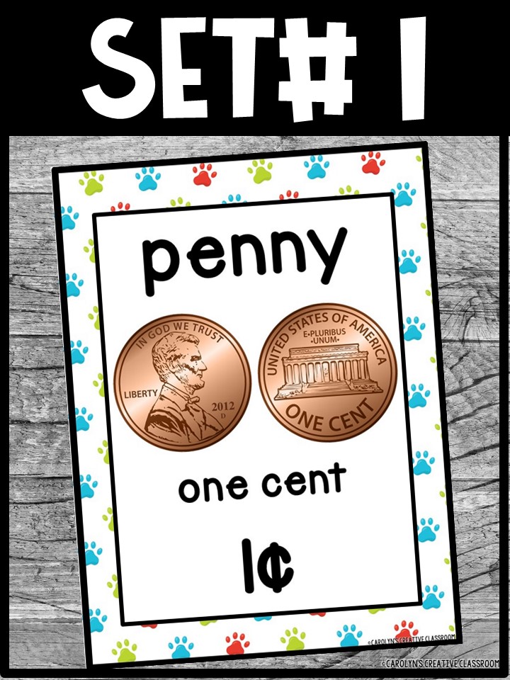 US Money Posters – Coin and Dollar Posters | Dog 3 Classroom Decor