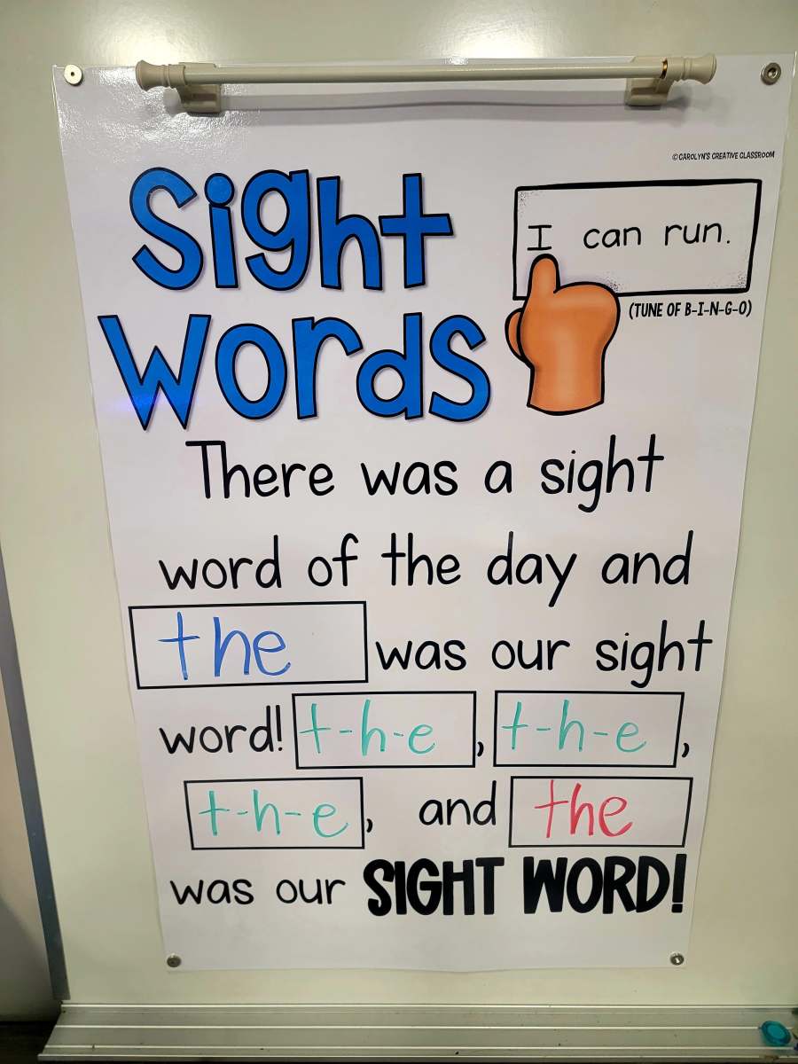 Sight Word Chant Anchor Chart [Hard Good]