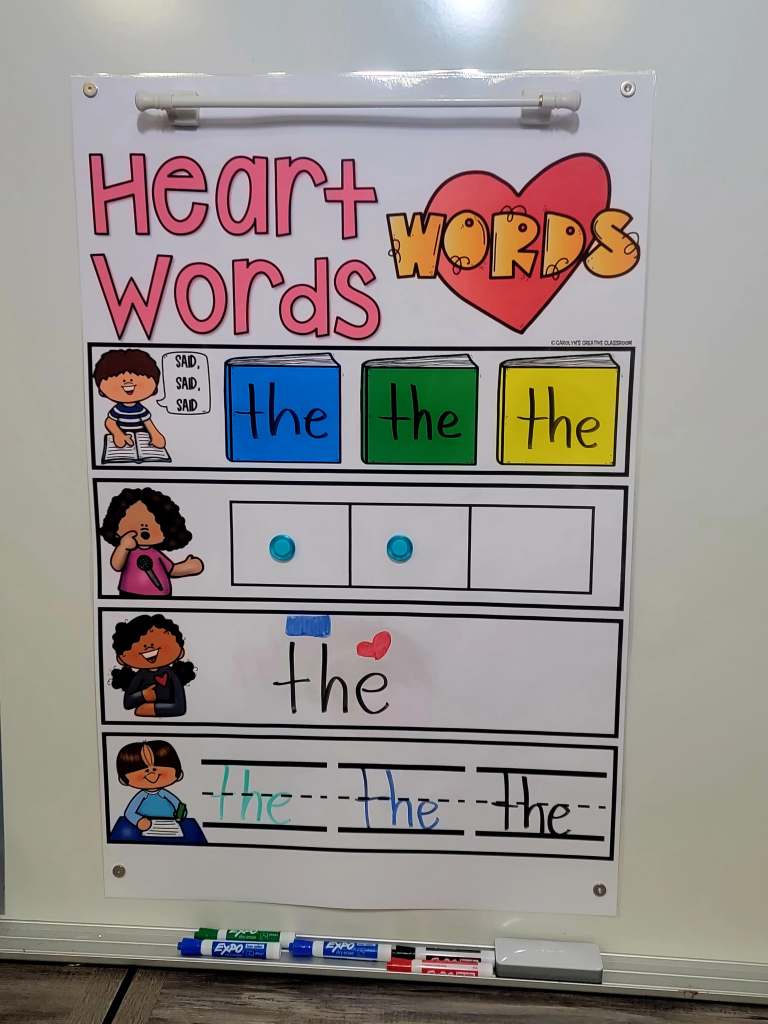 Heart Words Anchor Chart [Hard Good] – Version 1