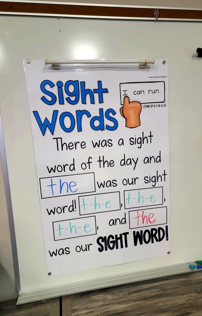 Sight Word Chant Anchor Chart [Hard Good]