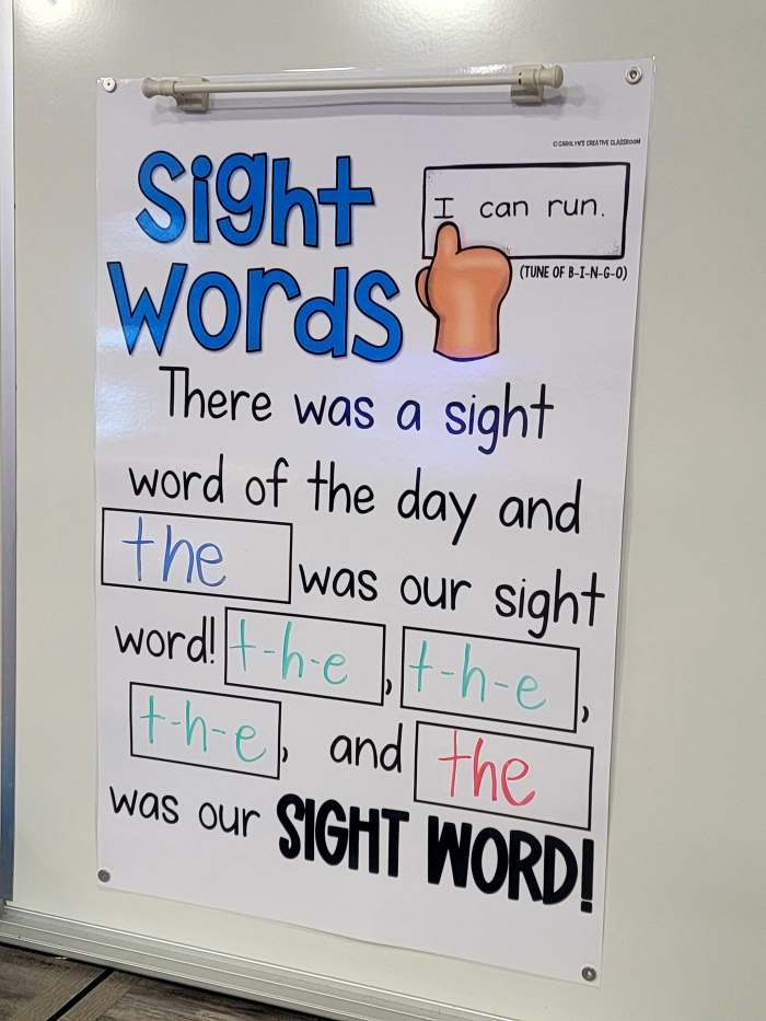 Sight Word Chant Anchor Chart [Hard Good]