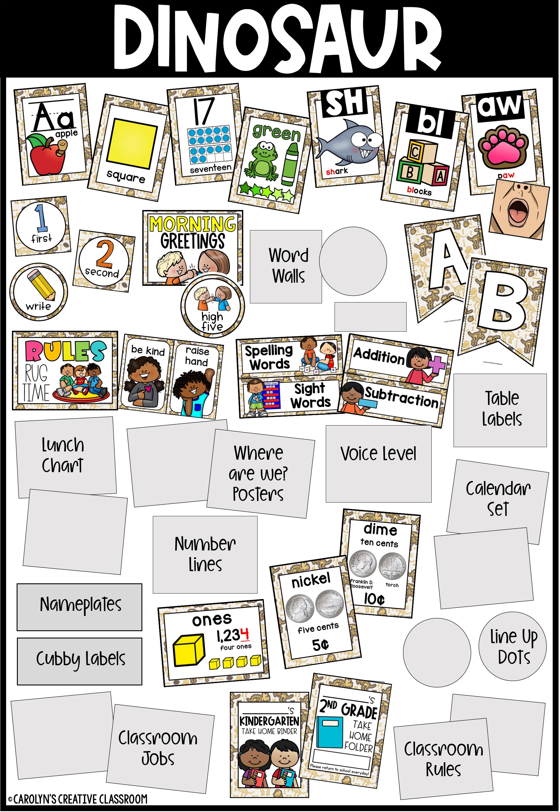 Dinosaur Décor – Set# 2