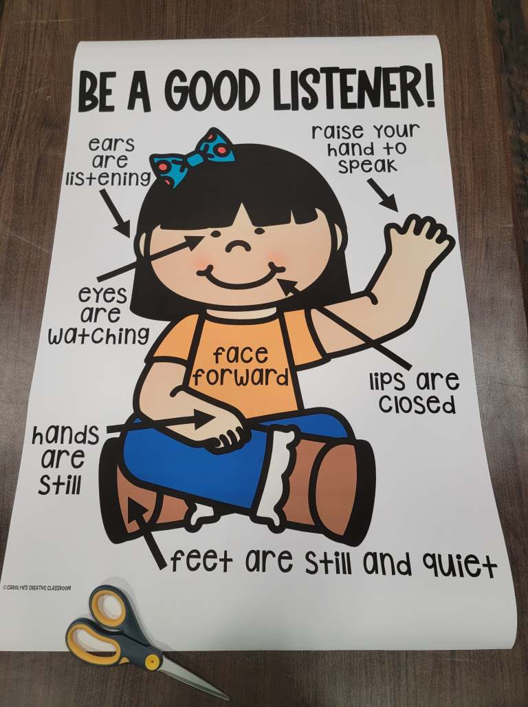 Be a Good Listener Anchor Chart [Hard Good] – Option 1