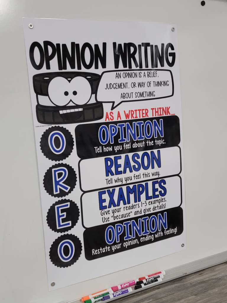 Opinion Writing OREO Anchor Chart [Hard Good]