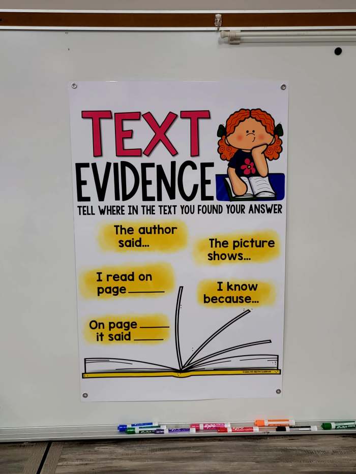 Text Evidence Anchor Chart [Hard Good] – Carolyn's Creative Classroom