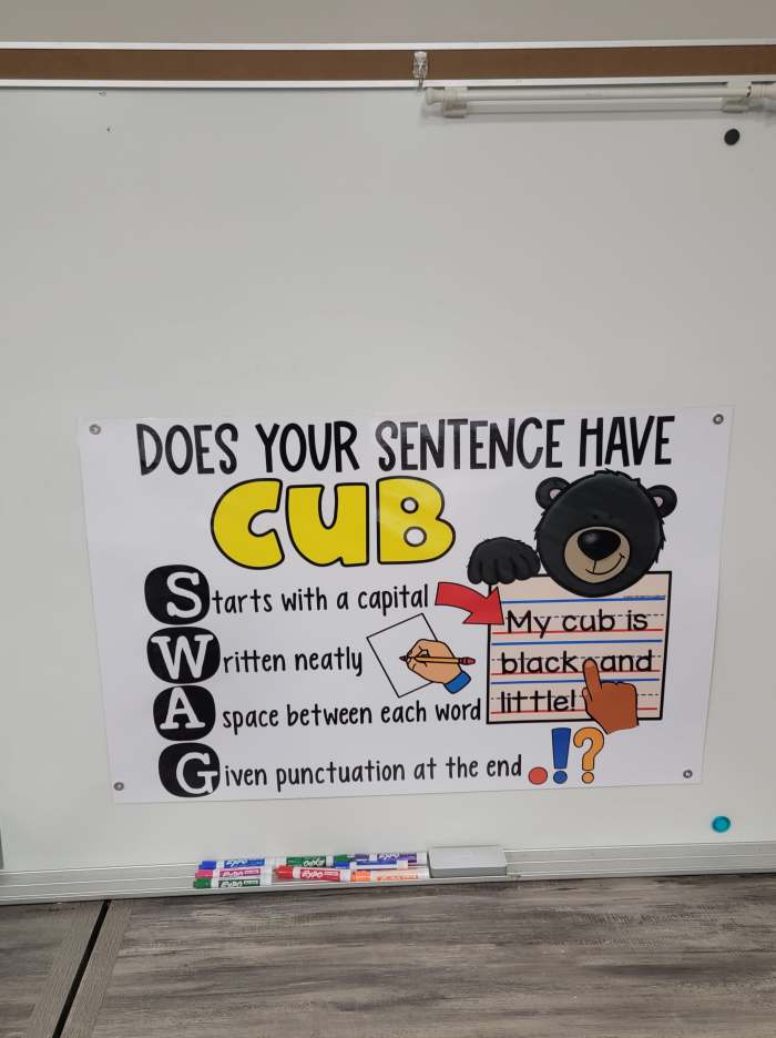 Does your Sentence have Cub Swag? Anchor Chart [Hard Good] – CUBS VERSION