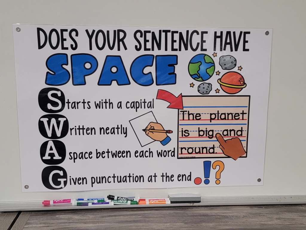 Does your Sentence have Space Swag? Anchor Chart [Hard Good]